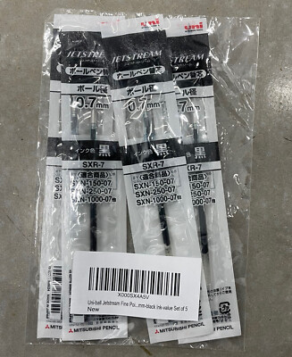 Uni-Ball Jetstream RT Pen Refill Fine 0.7 mm Black Smear Resistant SXR ...