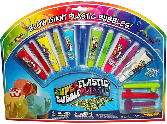 Super Elastic Bubble Plastic Party Pack-6 Color Tubes-by Nowstalgic ...