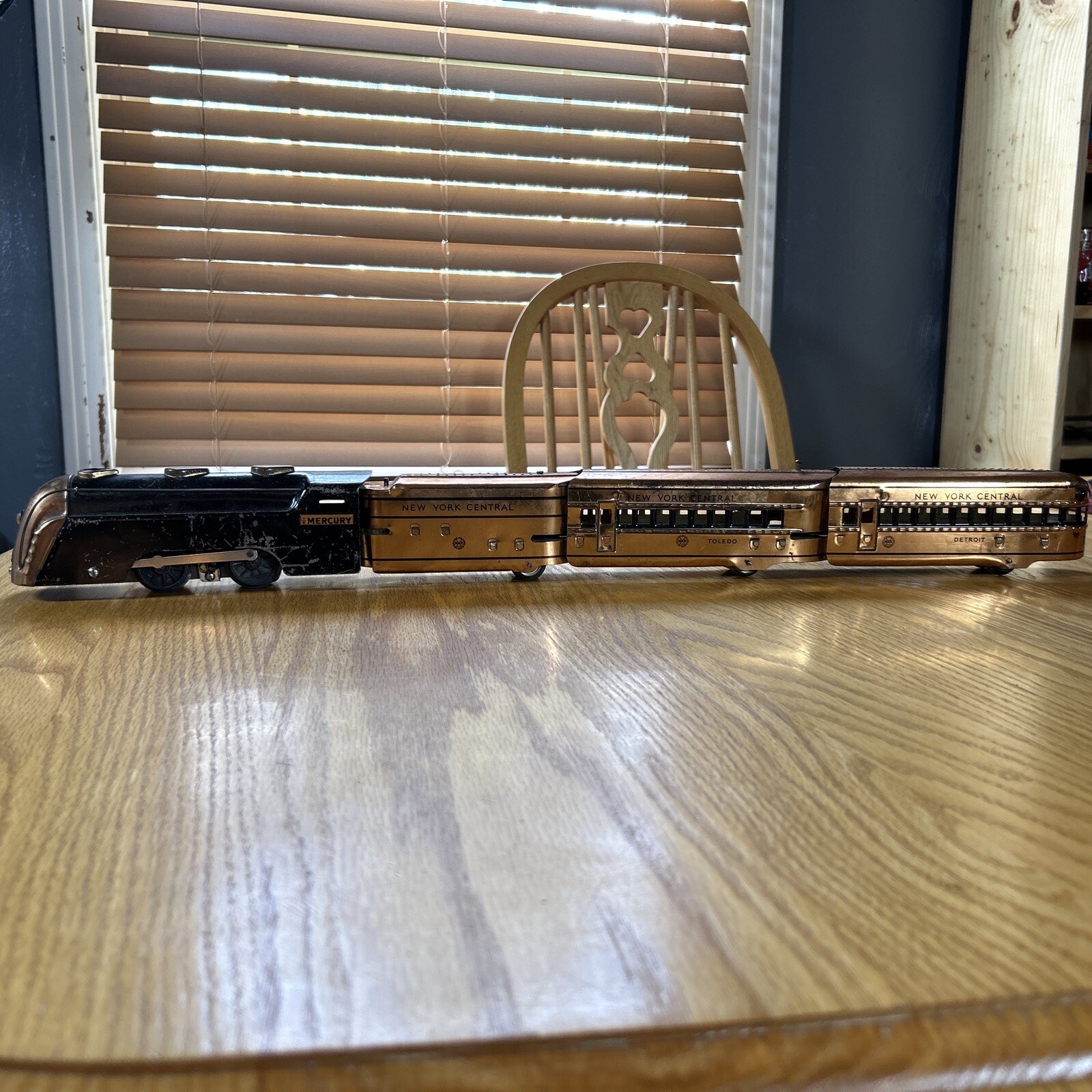 MARX Mercury Articulated Steam Engine Train Copper Cars Original Box ...