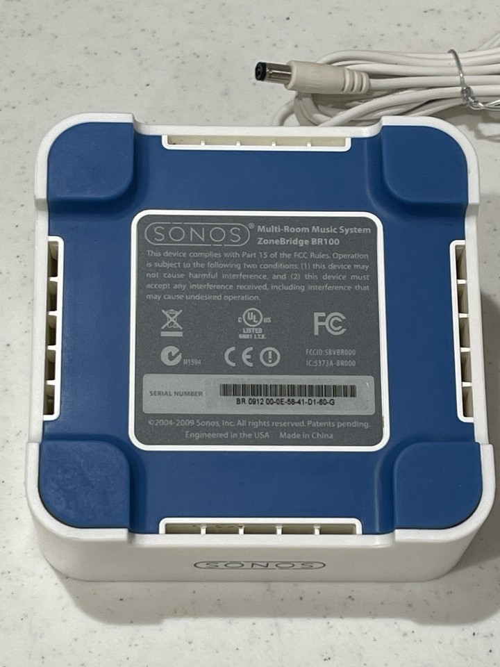 Sonos BRIDGE Wireless Network With Genuine Sonos Power Adapter BR100 ...