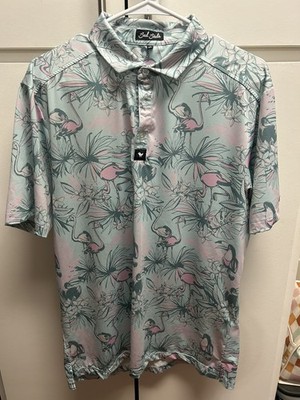 Bad Birdie Polo Shirt Mens Large All over Print Golf Performance ...