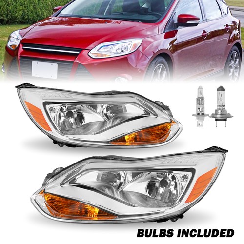 For 2012 2013 2014 Ford Focus Halogen [OE Style] Headlights Assembly L ...