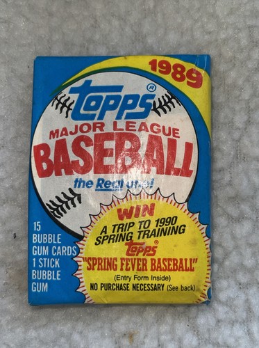 Topps Major League Baseball 1989 Unopened Wax Trading 15 Card Pack W ...