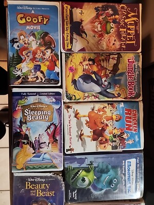 Lot of 9 DISNEY VHS Tapes Clamshells Have Some Damage But Movies In ...