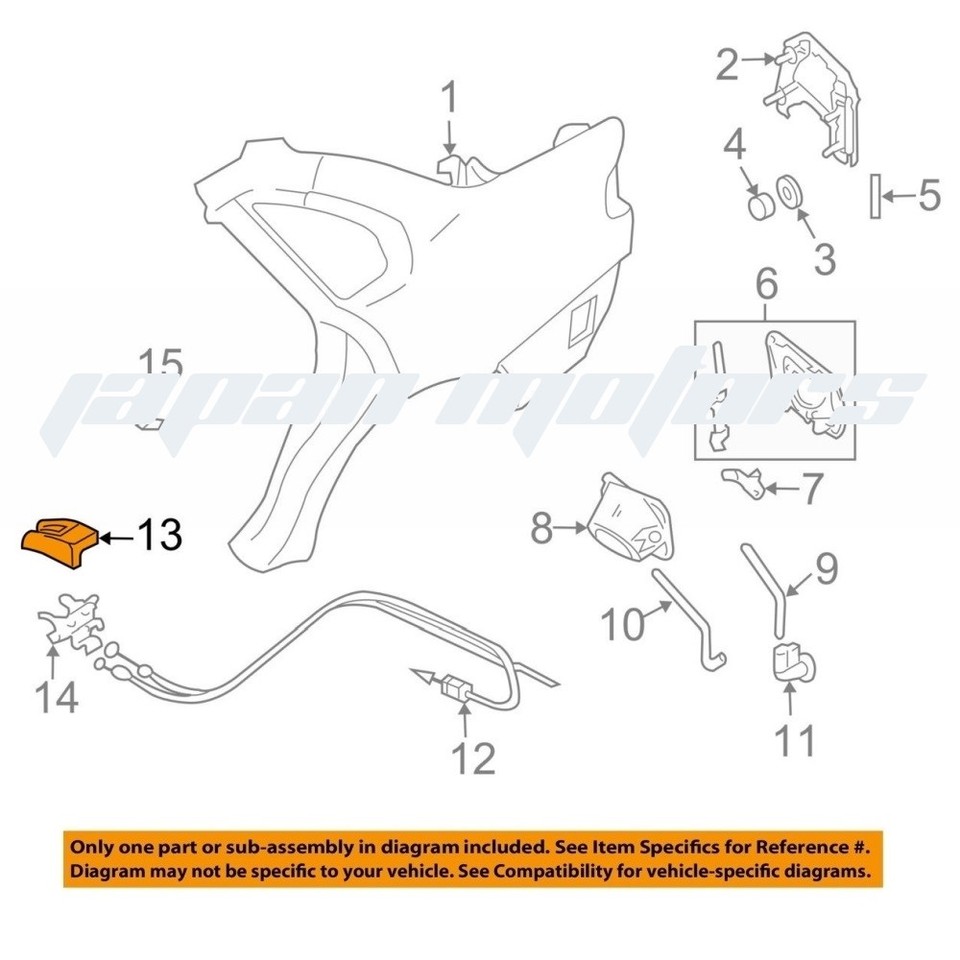 Genuine Subaru Sedan Impreza WRX STi Outback Forester Fuel Gas Door ...
