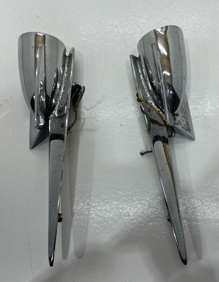 58 Studebaker Golden Hawk Fender Mounting Lamps Chrome Light Housings ...