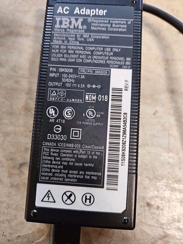 IBM AC Adapter P/N 08K8208 , 16 Volt | eBay
