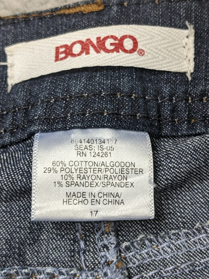 BONGO Jeans Womens 17 Juniors Mid Rise Boot Cut Stretch Blue Denim 38 x ...