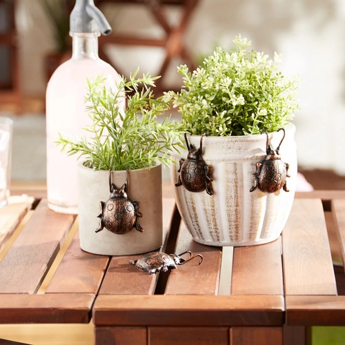 Cast Iron Decorative Beautiful Ladybug Pot Hanger Set Of 4 849179062651 ...
