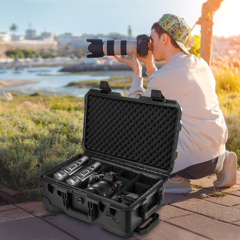 2.5cu Waterproof Rolling Protective Case,Hard Compact Camera Case W ...