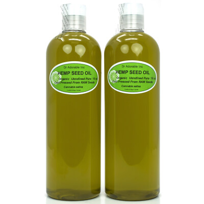 2x16 oz /32 oz BEST HEMP OIL UNREFINED 100% PURE HEMP SEED OIL COLD ...