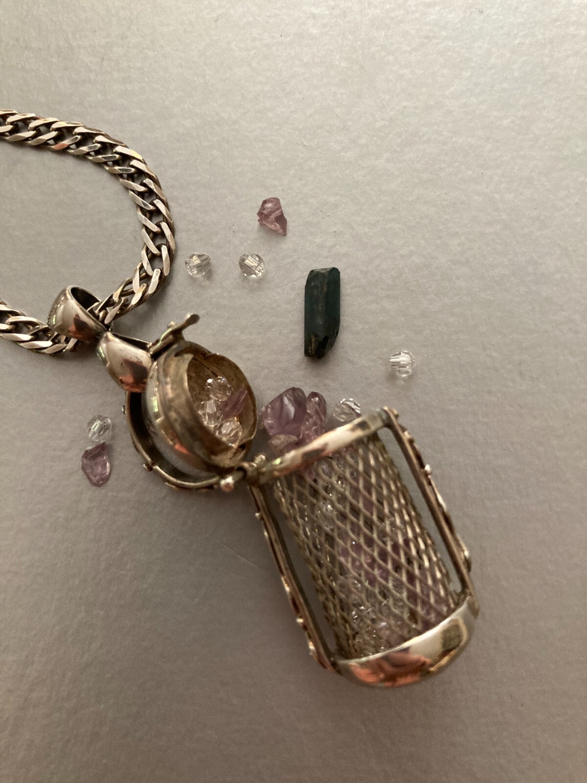 Vintage Magical Gemstone Sterling Keepsake Capsule Pendant | eBay