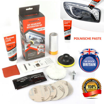 Heavy Duty Headlight Restoration Kit Car Lens Lamp Cleaning Sanding ...