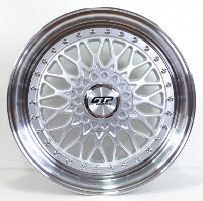 4x GTP WHEELS 072 FLOW FORMING 7,5x17" 5x100 ET35 73.1 Silber poliert ...