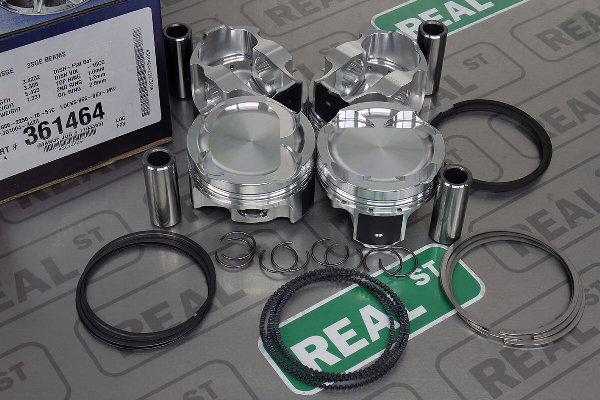 JE Forged Pistons For Toyota 3S-GE 3S-GE 3SGE Beams 87mm +1.0mm -15 cc ...