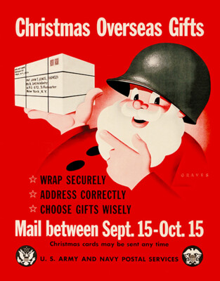 Santa - Christmas Gifts - 1945 - World War II - Propaganda Poster | eBay