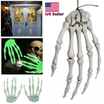 2Pcs Halloween Plastic Skeleton Hands Realistic Fake Human Hand Bone ...