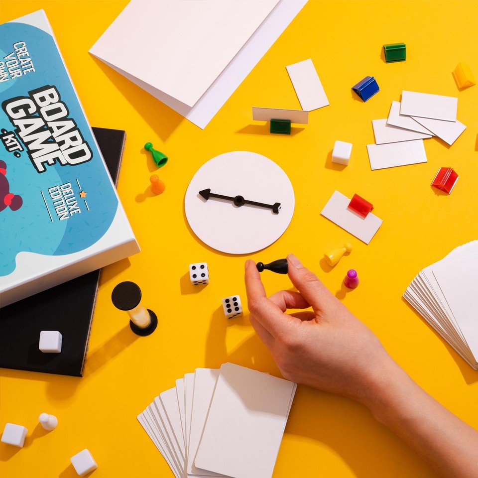 Create Your Own Board Game Set – DIY Kit with Blank Game Board, Game ...