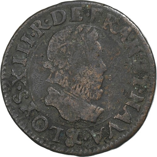 [#1511318] France, Louis XIII, Double Tournois, 1613, Aix, Copper, VF ...