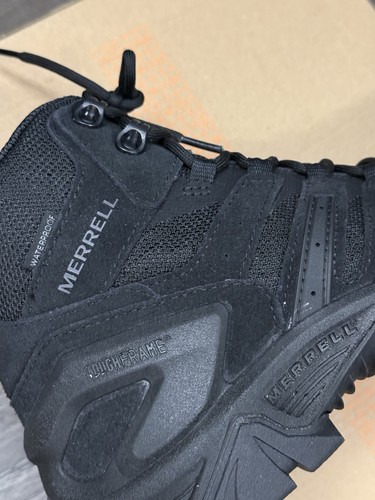 NEW Merrell Strongfield 6” Blk Boots Size 8.5 Unused Waterproof J099301 ...