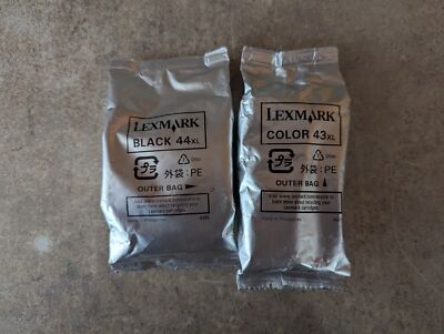 GENUINE LEXMARK 43XL+44XL BLACK & COLOUR INK CARTRIDGES W7-2(35) | eBay