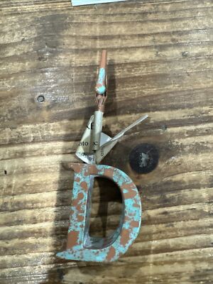 Indigo Luxe Standing Photo Clip Letter D 4" Blue Brown Metal ~ New | eBay