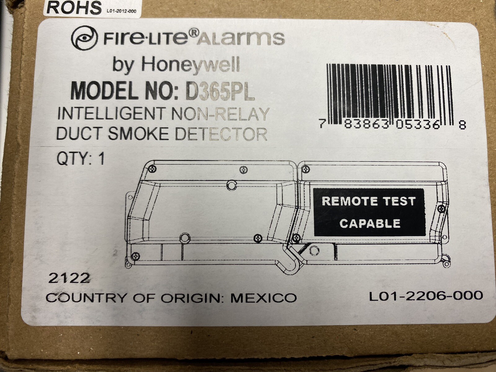 NEW Fire Lite D365PL Duct Smoke Detector | eBay