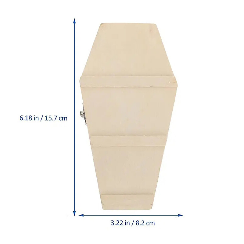 Halloween Gift Box Hexagonal Coffin Wooden Box Candy Storage Box OF ...