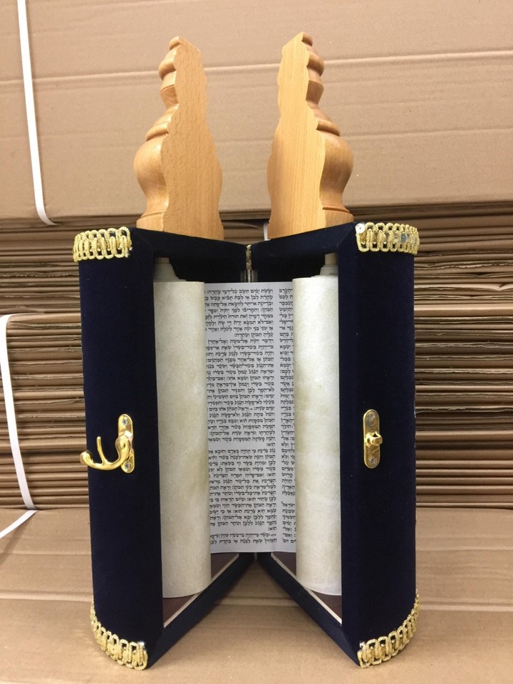 Medium Hebrew Sefer Torah Scroll Book Jewish Israel Holy Bible 32 cm/13 ...