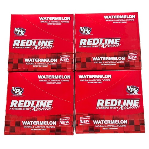 1 CASE - VPX Redline Xtreme Energy Shot WATERMELON 24 Bottles 3 Oz Exp ...