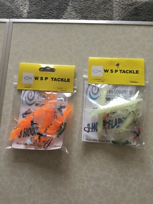 3 hook flapper rigs 3x4” luminous bay shrimp cod Pollock Bass Mackerel ...