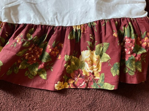 Vintage Waverly Garden Room Floral Manor KING Bed Dust Ruffle Floral ...