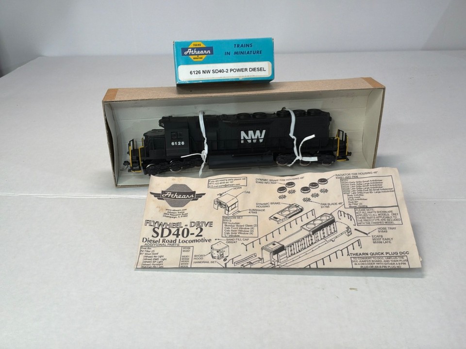 RARE ATHEARN HO SD40-2 POWERED NORFOLK WESTERN 6126 LOCOMOTIVE TESTED ...