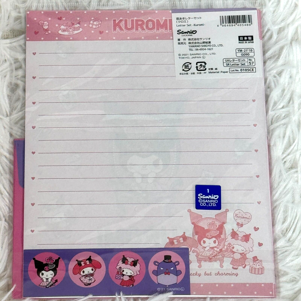 Sanrio KUROMI Letter Set letter Paper & Envelope with stickers Daiso ...