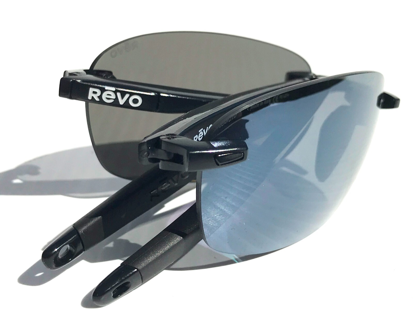 REVO DESCEND FOLD Shiny Black POLARIZED Grey Lens Sunglass 1140 01 GY ...