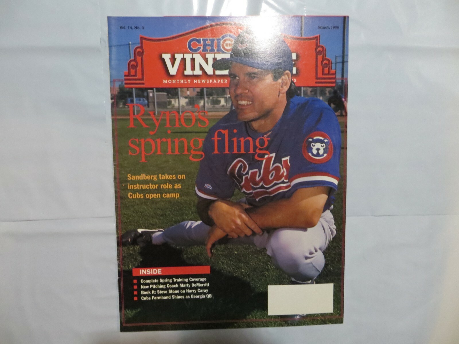 Vine Line Chicago Cubs Magazine 1999 March Ryno Ryne Sandberg | eBay