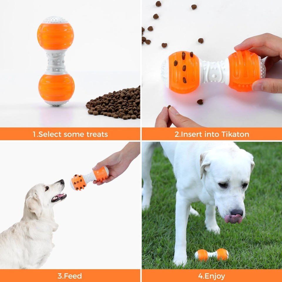 Tikaton Interactive Treat Dispensing Tough Durable Dog Puzzle Toy ...