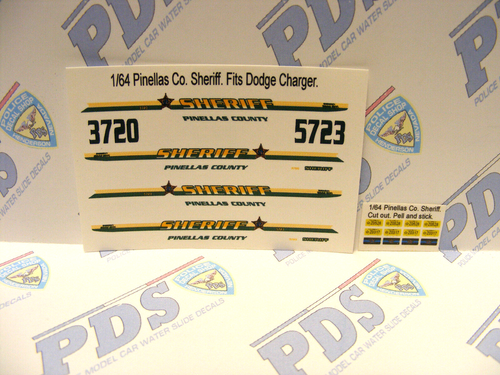 Pinellas County FL Sheriff 1/64 Water Slide Decals Fits Greenlight ...