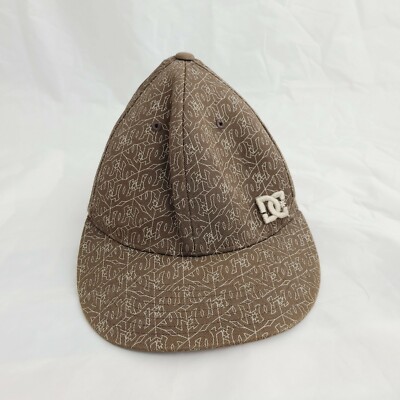 DC Skate Hat Flex Fit Brown Monogram Logo Print Baseball Cap Size S-M ...