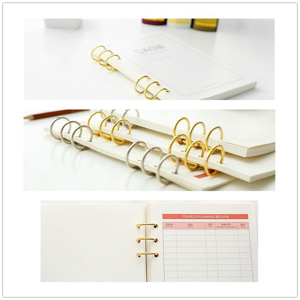 2Pcs/Lot Plated Circle Metal Scrapbook Clips Hinged Binder Loose Leaf ...