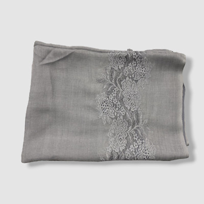 $275 Bindya New York Women's Gray Silk Ombré Lace Fringe Stole Wrap | eBay