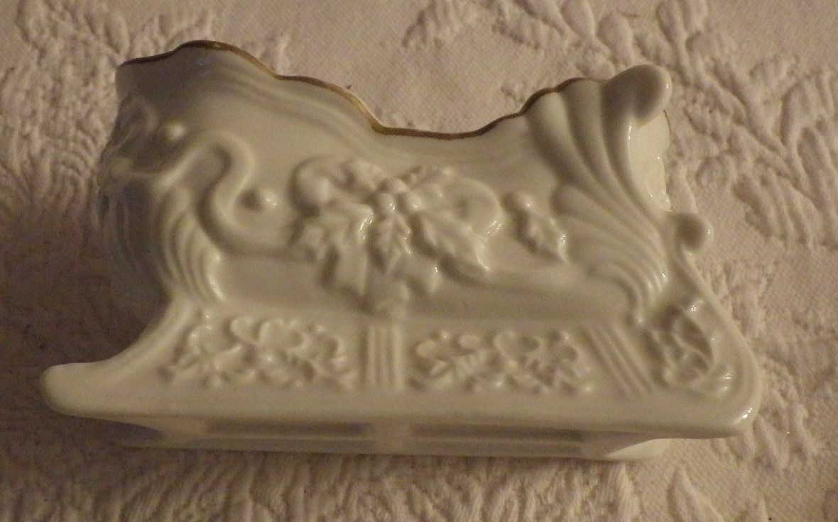 Vintage Ceramic Christmas Sleigh Decoration 4.5" Long | eBay