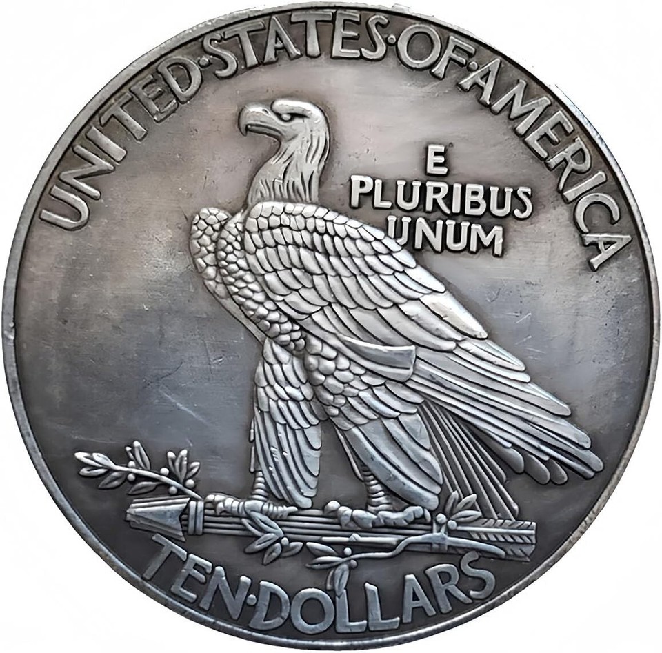 Antique Liberty Indian Head $10 Dollar Coin Uncirculated Morgan Silver ...