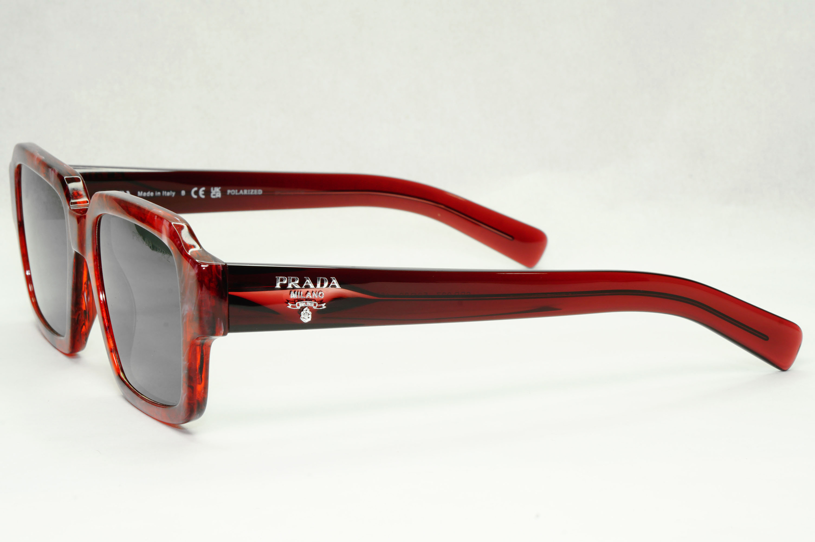 Prada Glass Lens Sunglasses Polarized Red Etruscan Stone Marble SPR 02Z ...