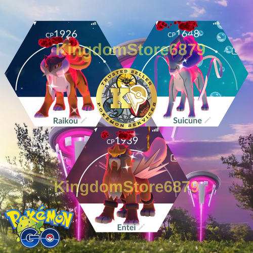 Pokémon TRADE—GO — Shiny Dynamax Raikou — Entei — Suicune —Digital ...