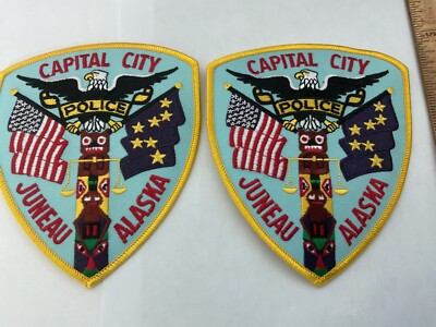 Juneau Alaska Police Capital City collectable patch set full size new ...