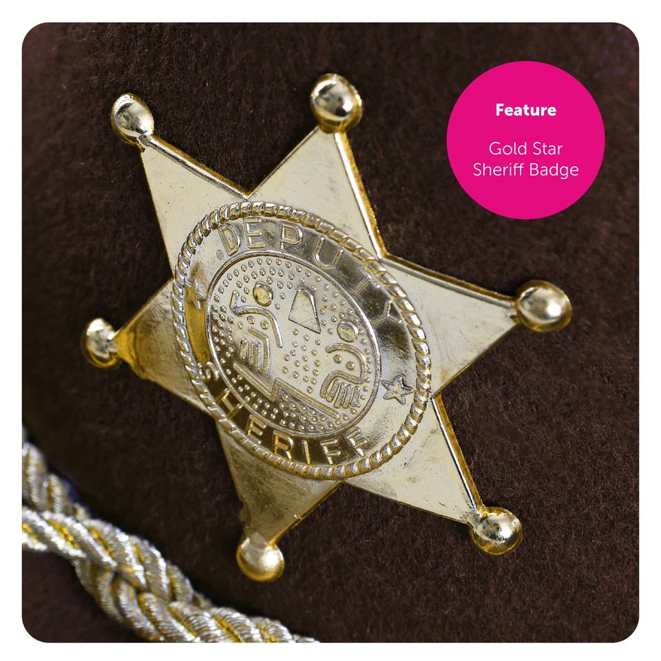 ADULTS SHERIFF HAT WILD WEST AMERICAN COP FANCY DRESS US DEPUTY OFFICER ...