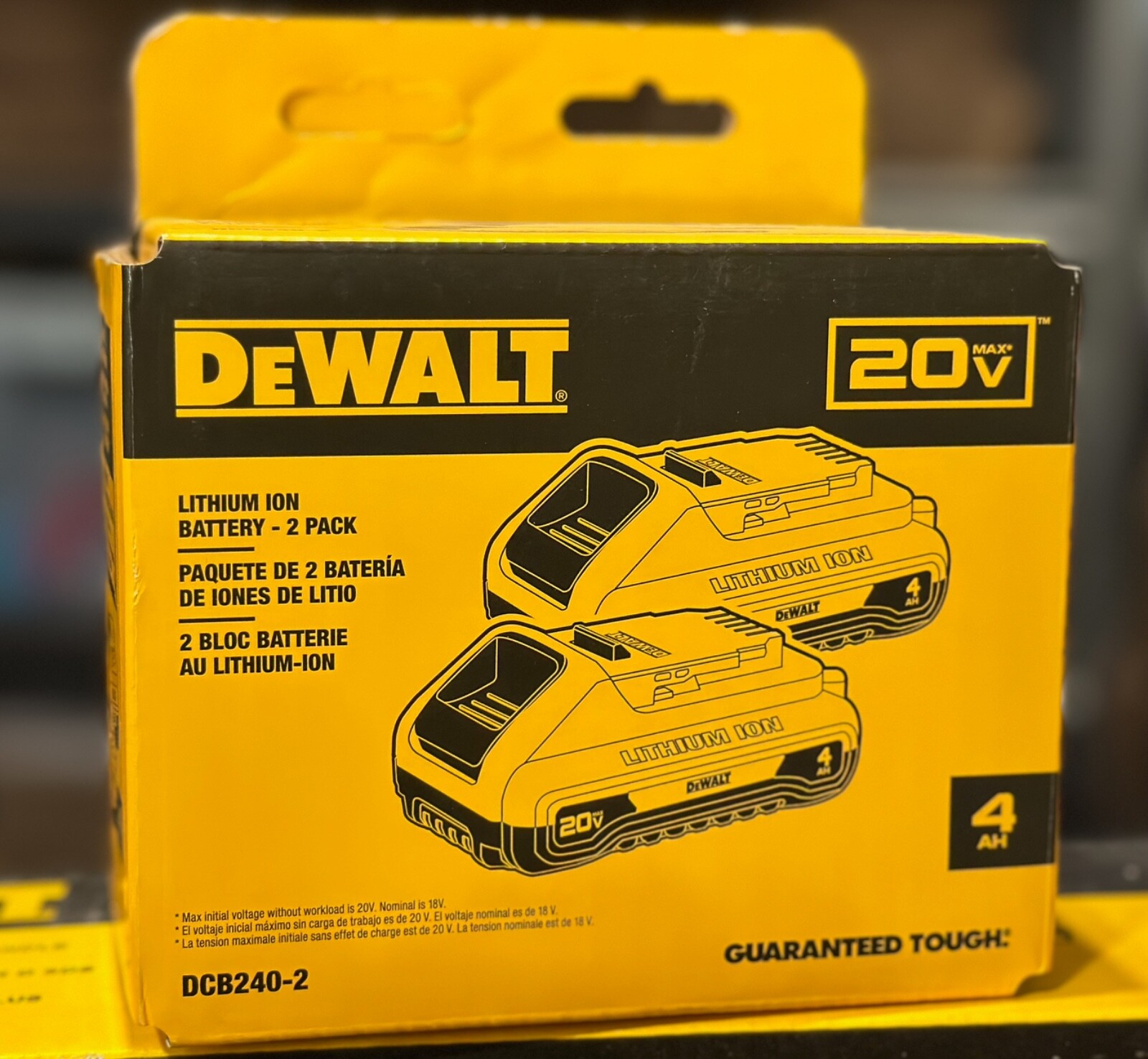 NEW DEWALT Genuine 20V MAX 4Ah Compact Lithium Ion Battery 2-Pack ...