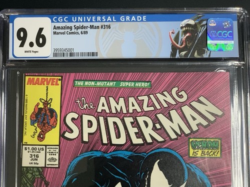 Amazing Spider-Man #316 CGC 9.6 1st Venom Cover White Pages 1989 Custom ...