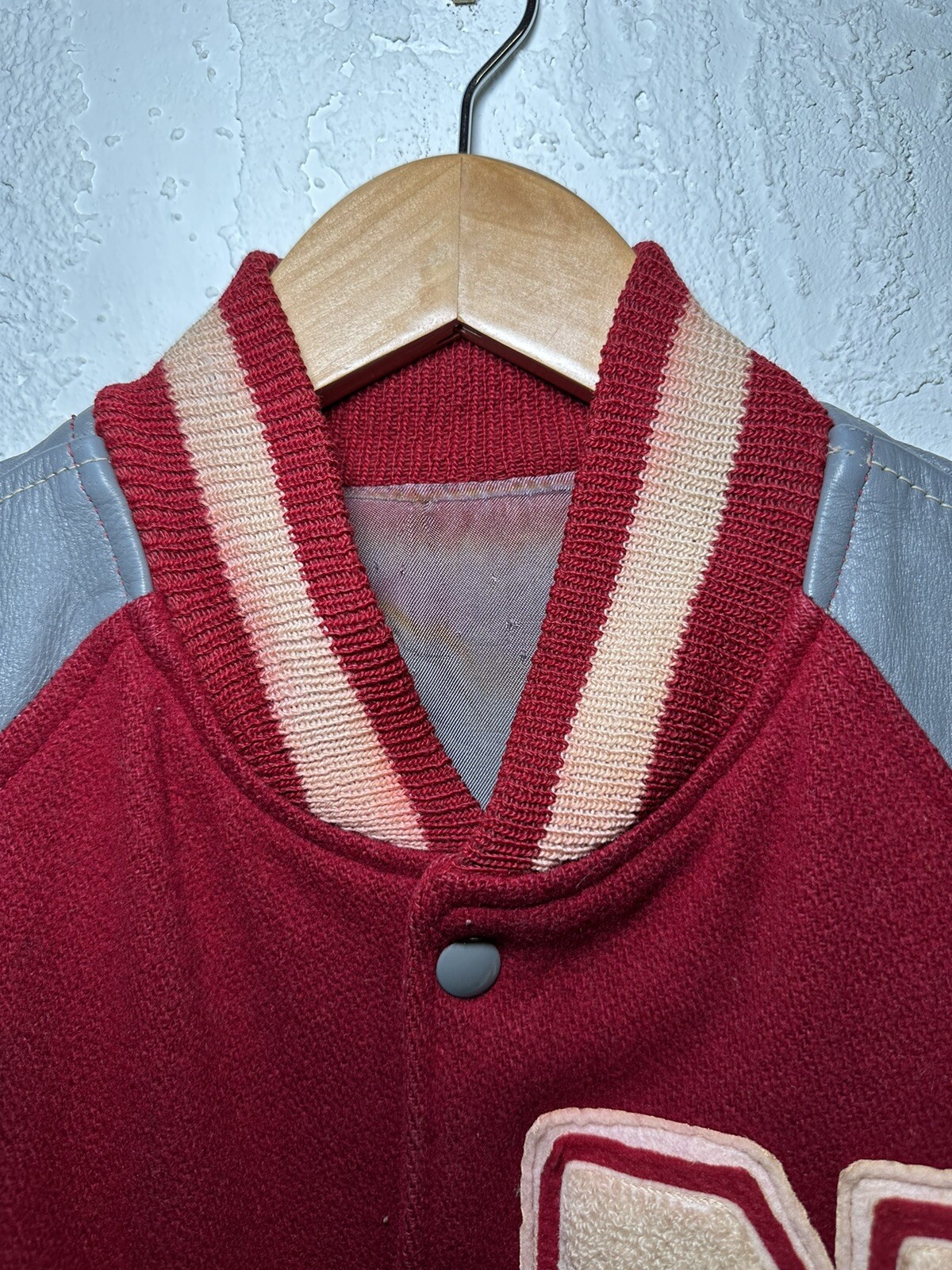 Vintage 1960’s Leather Wool Letterman Jacket Tailored… - Gem